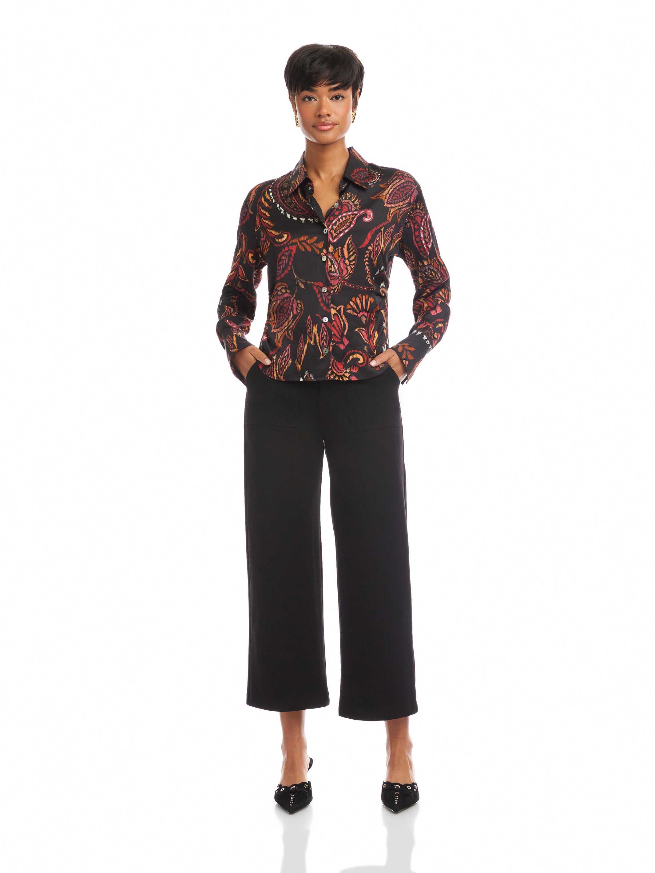 Tawnie Side-Pleat Shirt - Modern Tailoring with Paisley Print | Shop ...